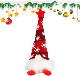 Generico Lighted Christmas Gnome, Glowing Gnome, Tischdekoration, Feiertags-Puppendekoration f&uuml;r Familie, Innenbereich, Party, Winter, Desktop, B&uuml;cherregal, Ti