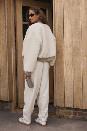 Self Fleecejacke Self. Bomberjacke mit Teddykunstfell (1-St)