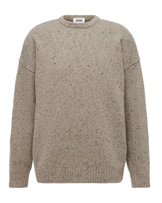 Drykorn Melierter Pullover aus einem Woll-Mix mit O-Neck in