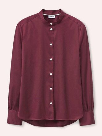 Walbusch Langarmbluse Damen Bluse mit Stehkragen Baumwollsatin Langarm, modern, pflegeleicht, atmungsaktiv