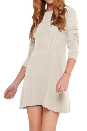 Only Only Onlalma Robe &agrave; col Rond pour Femme Taille L/S, Whitecap Gray, XL