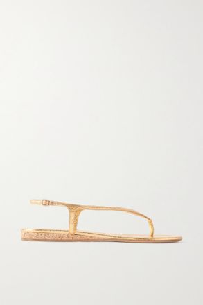 Gabriela Hearst Gia Slingback-zehensandalen Aus Metallic-leder - Gold