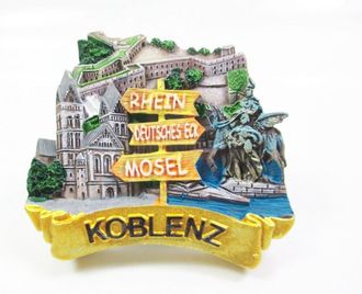 Generic Koblenz Rhein Magnet Poly Souvenir Germany Deutsches Eck Kaiser Wilhelm Denkmal