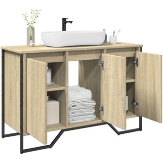 vidaXL Vidaxl - Armoire lavabo de salle de bain ch&ecirc;ne sonoma 91x35x60 cm