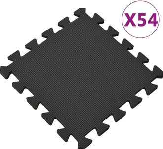 vidaXL Bodenmatten 54 Stk. 4,86 m&sup2; EVA-Schaumstoff Schwarz Vidaxl