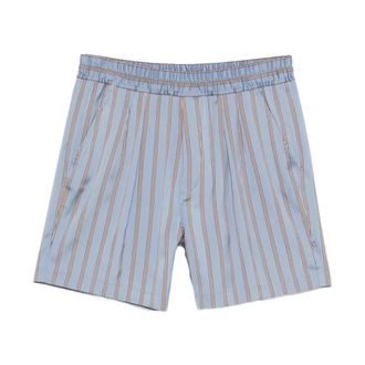 Tom Ford Regular Stripe Silk Jacquard Pleated Lounge Shorts - - Shorts - Herren - Blau - W32