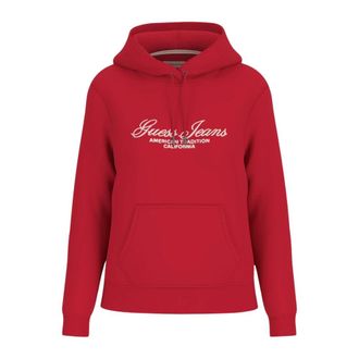 Guess Femme, Sweatshirts et sweats à capuche, Rouge, Taille: 42 FR Pull rouge pour femmes