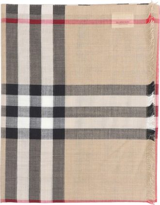 Burberry Check Wool And Silk Scarf