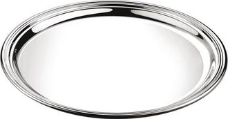 Zilverstad 4855600 Tablett rund, Messing, silberfarben, 30.6 x 30.6 x 1.7 cm