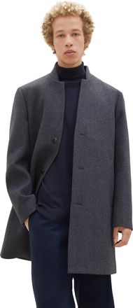 Tom Tailor Herren 1038861 3-Knopf Wollmantel mit Stehkragen, 32680-blueish Salt and Pepper, XXL
