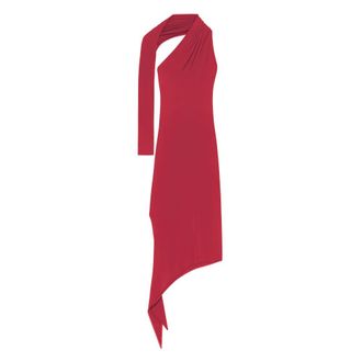 Courr&egrave;ges One-Shoulder-Kleid aus Cr&ecirc;pe mit asymmetrischem Saum - - Dresses - Damen - Rot - M