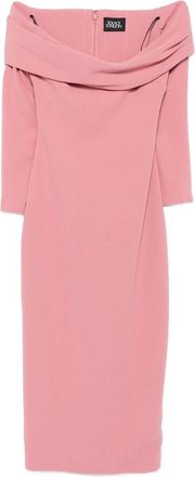 Solace London Yuni Off-shoulder Draped Midi Dress