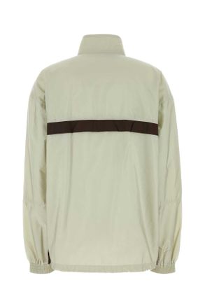 Prada Womens Two-Tone Re-Nylon Windbreaker Beige Jacket