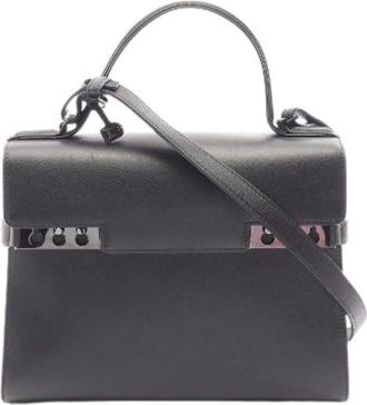 Delvaux Pre-owned Sac Tempete MM Cuir 2way - Femme - Pre-owned - Noir - Taille: ONE Size
