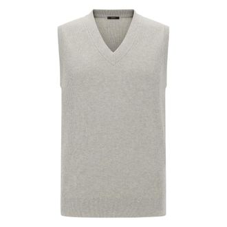 Boggi Milano Homme, Pulls, Gris, Taille: S Pull en coton et soie &agrave; col en V