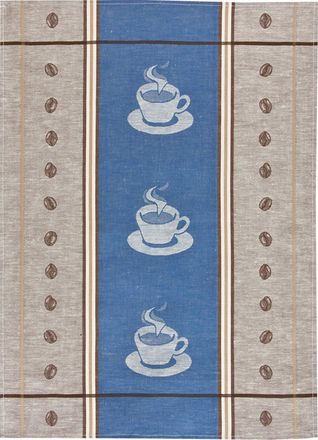Kracht 3er Pack Halbleinen Geschirrtuch 50x70 Espresso 2-237-11 blau