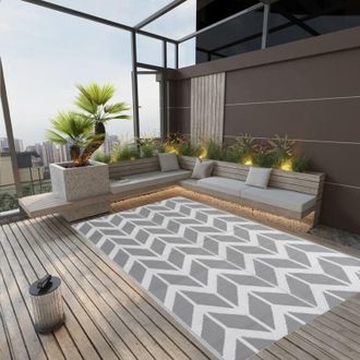 vidaXL Outdoor-Teppich arakil Grau 190x290 cm pp Vidaxl