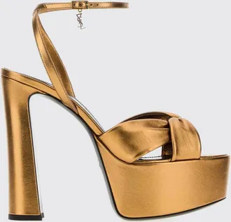 Saint Laurent Sandales &agrave; plateforme Franciane en satin avec talon haut