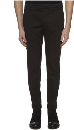 Dondup Homme, Pantalons, Noir, Taille: W36 Chinos Droits en Twill de Coton