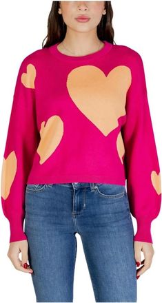 Only Only, Femme, Pulls, Rose, Taille: 38 FR Pull Tricot Manches Longues Col Rond