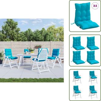 vidaXL The Living Store Niedriglehner-Auflagen 4 Stk. T&uuml;rkis Oxford-Gewebe - Niedriglehner Auflagen - Gartenstuhlkissen - Oxford-Gewebe - Wasserabweisende