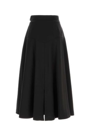 Burberry Womens Black Twill Skirt Exterior: Wool Lining: Cotton Gonne