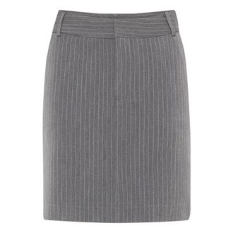Gestuz Klassischer Pinstripe Rock Kurze L&auml;nge - - Skirts - Damen - Grau - 2XL