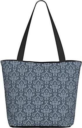 AOOEDM Sac &agrave; provisions pour femme &agrave; motif de feuilles de fleurs grises 33 x 28 x 17 cm. Le cadeau parfait pour la Saint-Valentin. Cest de la Saint-Valentin 