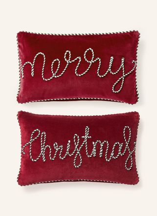 Westwing Collection 2er-Set Dekokissenhüllen Jolly Aus Samt rot