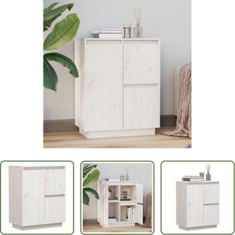 vidaXL vidaXL Kieferholz - Sideboard Wei&szlig; 60x34x75 cm Massivholz Kiefer