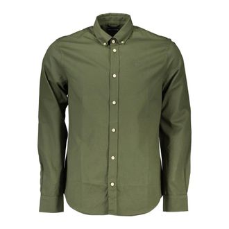 North Sails Homme, Chemises, Vert, Taille: S Chemise Verte &agrave; Manches Longues avec Col Boutonn&eacute;