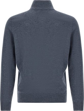 Brunello Cucinelli Half-Zip Cashmere Sweater - slate blue