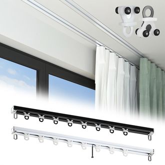 Generic Versenkte Glide Deckenvorhangschiene, Versteckte Gardinenschiene Mit Riemenscheiben, Aluminium Deckenschiene f&uuml;r Vorh&auml;nge, f&uuml;r Schlafzimmer, Krankenha