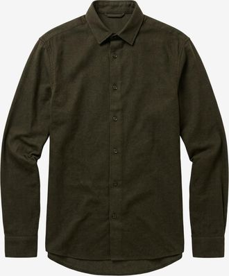 Knowledge Cotton Apparel Herren vegan Hemd Dune Regular Flanell Forest Nachtgr&uuml;n