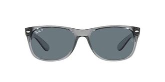 Ray-Ban Rb2132 Lunettes de Soleil, Gris Transparent/Bleu fonc&eacute;, polaris&eacute;, 55 mm Femmes