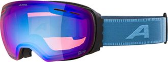 Alpina GRANBY Q-LITE - verspiegelte, kontrastverst&auml;rkende Skibrille mit 100% UV-Schutz f&uuml;r Erwachsene - black-smoke-blue matt - one size