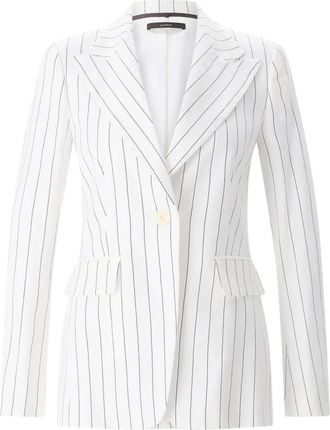 Windsor Femme, Vestes, Blanc, Taille: 44 FR Blazer en Lin Stretch