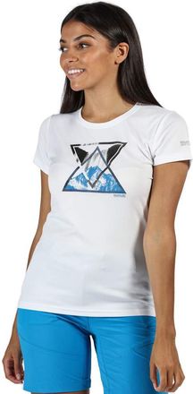 Regatta Damen Fingal V Schnelltrocknendes Active Short Sleeve mit Grafikdruck T-Shirt/Polos/Unterhemden, wei&szlig;, 34