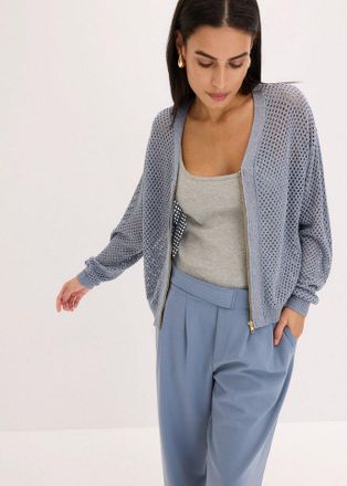 Bonprix Strickjacke Oversize-Passform, mit Rei&szlig;verschluss vorne