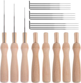 Cabilock Filznadel Set mit Holzgriff Wollfilzen Werkzeugset mit Nadeln f&uuml;r Anf&auml;nger und Profis Ergonomisch Geformte Holzgriffe Vielseitig f&uuml;r DIY Filzprojekte 