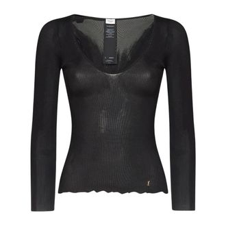 Saint Laurent Damen, Strickwaren, Schwarzk, LGr&ouml;&szlig;e