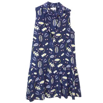 Chinti and Parker Chianti and Parker printed blue silk satin dress Size M