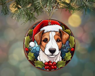 Generic Jack Russel Terrier Hund H&auml;ngende Ornamente Weihnachtsbaumschmuck Keramik Weihnachtsbaum Deko Mit Schnur Weihnachten Ornamente