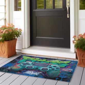 Generic Tapis Couloir Long Jeux vid&eacute;o Graffiti Mode Tapis Cuisine Devant Evier Antid&eacute;rapant Absorbant Tapis Int&eacute;rieur Entr&eacute;e Long 80x240 cm de Passage Moderne