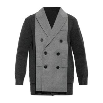 sacai Strickjacke mit dekorativer doppelreihiger Knopfleiste - - Knitwear - Herren - Grau - S