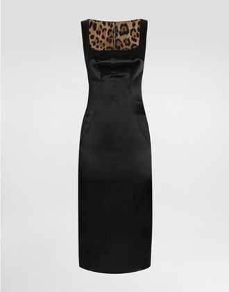 Dolce & Gabbana Kleid Aus Stretchsatin - Frau Kleider Grau Satin 44