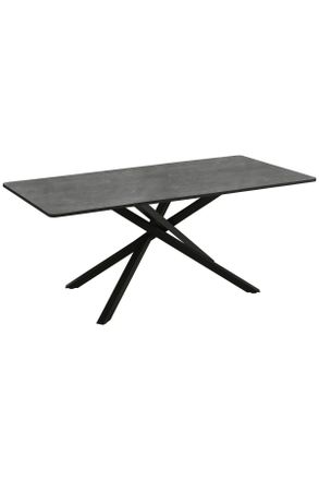 CARRYHOME Esstisch, Grau, Metall, Holzwerkstoff, rechteckig, eckig, Flachrohr, 90x75x180 cm, Variantenauswahl, Esszimmer, Tische, Esstische