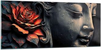 Arttor Wandbilder Dekoration Wohnzimmer Buddha Indien Meditation Panorama Bilder auf Glas 120x50cm Glasbild Schlafzimmer K&uuml;che Wand Kunstdruck Art Gro&szlig; Wandd