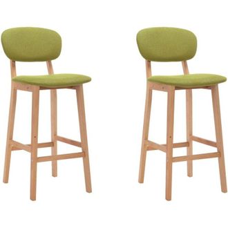 vidaXL Vidaxl - Tabourets de bar lot de 2 vert tissu