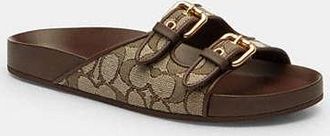 Coach Sandale Aus Signature-Jacquard Mit Zwei Schnallenriemen
